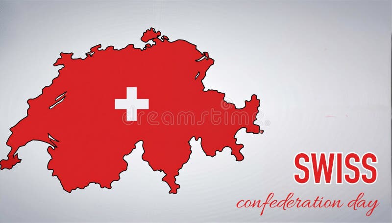 Poster for Swiss Confederation Day with Switzerland Flag Stock ...