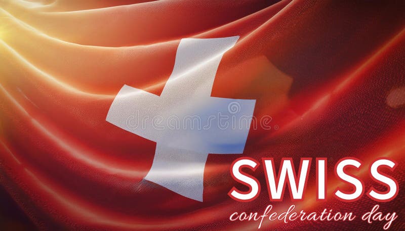 Poster for Swiss Confederation Day with Switzerland Flag Stock ...