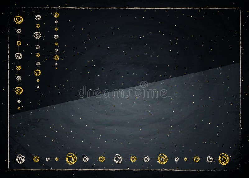 Poster Template Banner with Drawing Bunting Decor on Chalkboard Stock ...