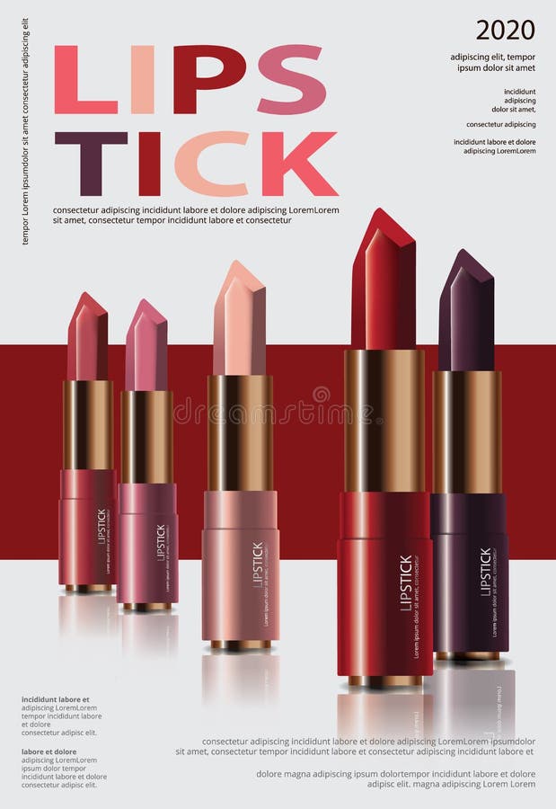 Poster Template Design Cosmetic Lipstick Stock Vector - Illustration of ...