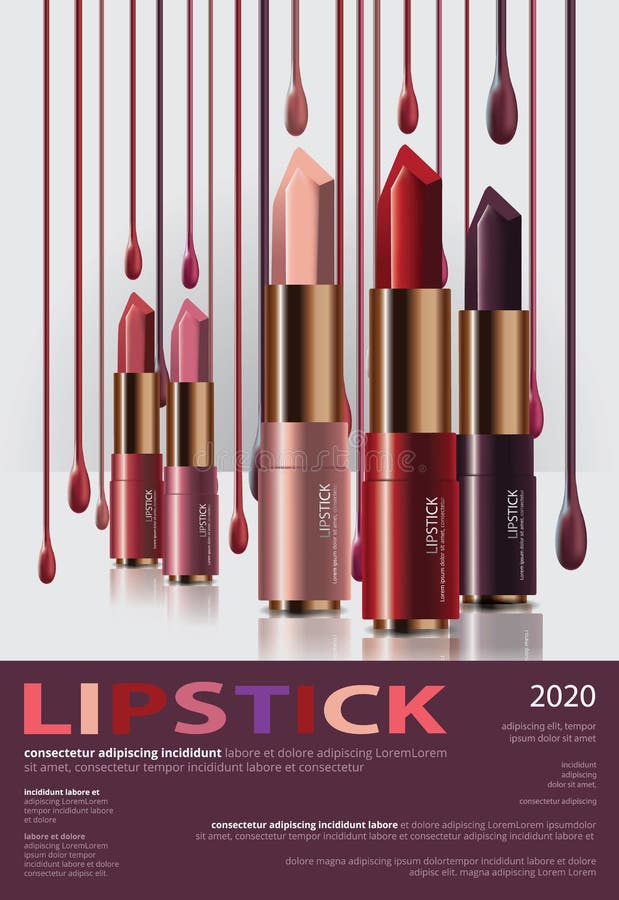 Poster Template Design Cosmetic Lipstick Stock Vector - Illustration of ...