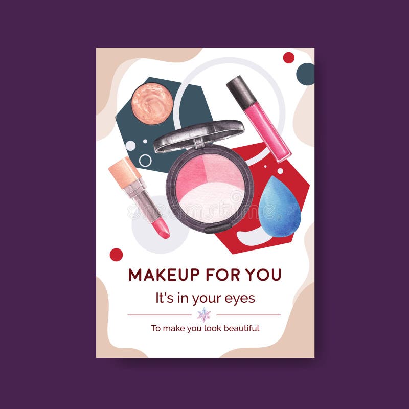 Poster Template with Makeup Concept Design for Brochure and Leaflet ...