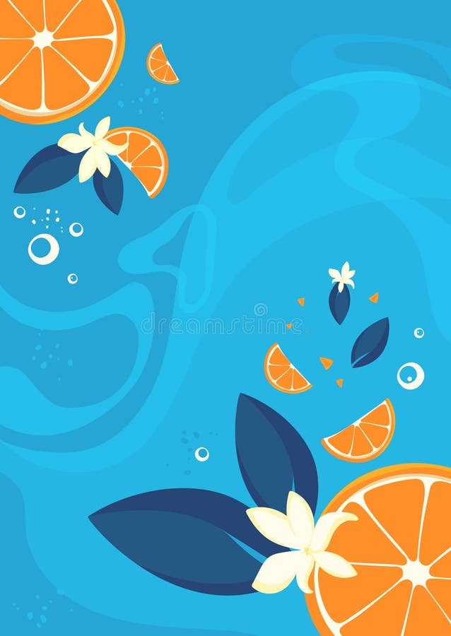 Poster Template with Oranges and Vanilla. Stock Vector - Illustration ...