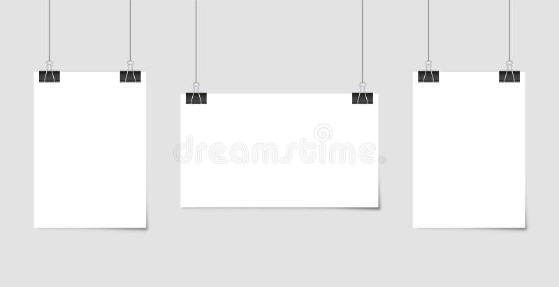 Poster Template of a Paper Sheet. Hanging Posters Set Stock Vector ...