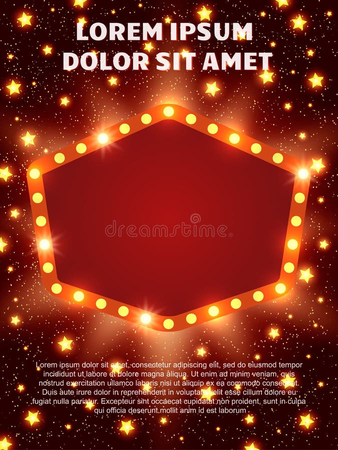 Poster Template with Retro Banner. Design for Presentation, Con Stock ...