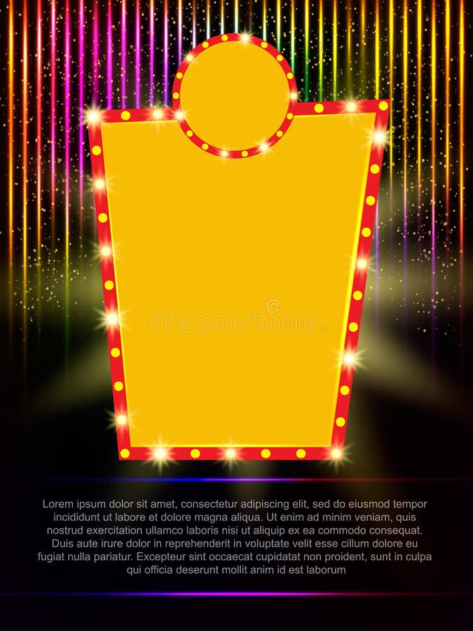 Poster Template with Retro Banner. Design for Presentation, Concert ...