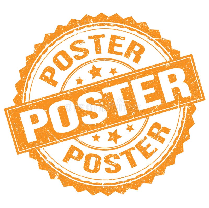POSTER Text on Orange Round Stamp Sign Stock Illustration ...