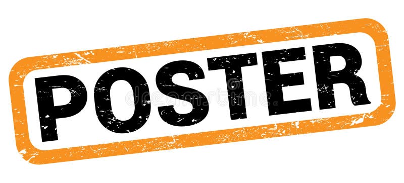 POSTER Text Written on Orange-black Rectangle Stamp Stock Illustration ...