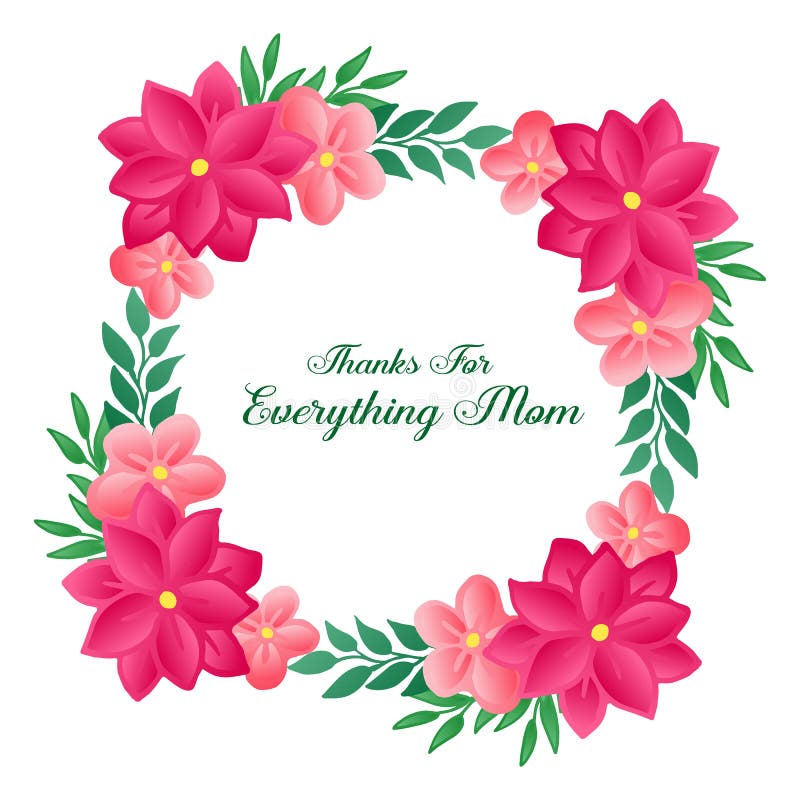 Poster Thanks for Everything Mom, with Decorative of Vintage Pink ...