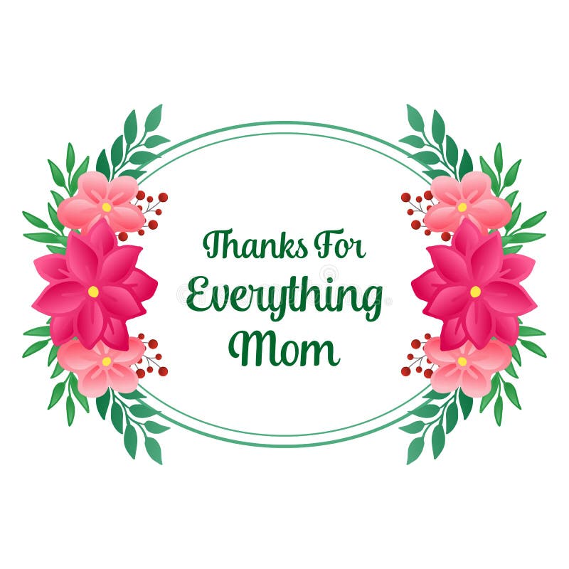 Poster Thanks for Everything Mom, with Decorative of Vintage Pink ...
