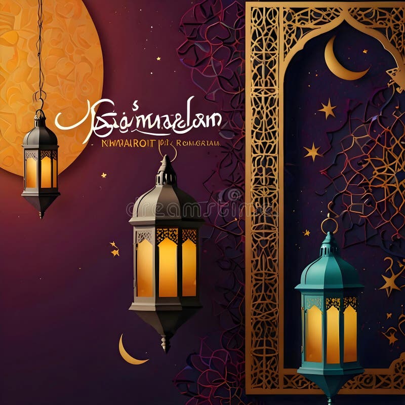 A Poster with the Theme of Ramadhan Karim Stock Illustration ...
