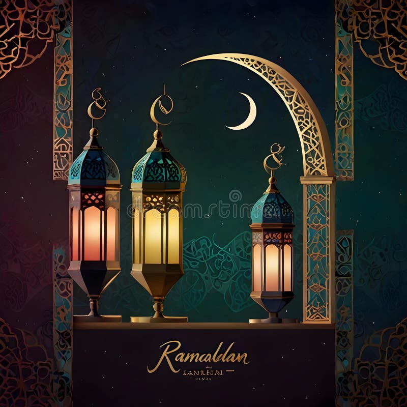 A Poster with the Theme of Ramadhan Karim Stock Illustration ...