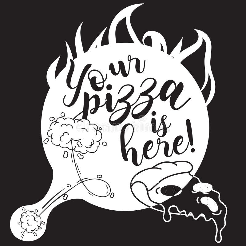 Your pizza is here stock vector. Illustration of cooking - 268897622