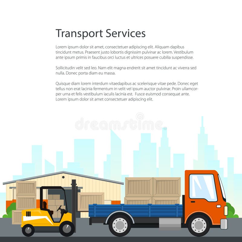 Poster Warehouse and Transportation Services Stock Vector ...