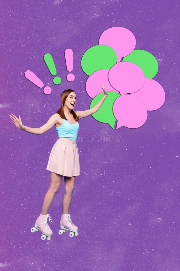 Poster Trend Collage of Person Speaking Mind Cloud with Exclamation ...