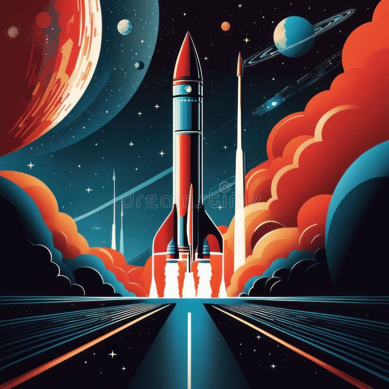 A Poster for an Upcoming Show, Featuring a Spaceship Taking Off from ...