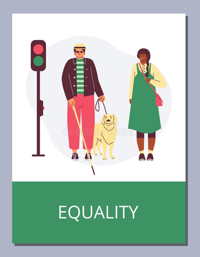 Poster or Vertical Banner about Equality Flat Style, Vector ...