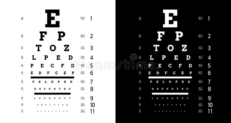 Poster for Vision Testing in Ophthalmic Study Stock Vector ...