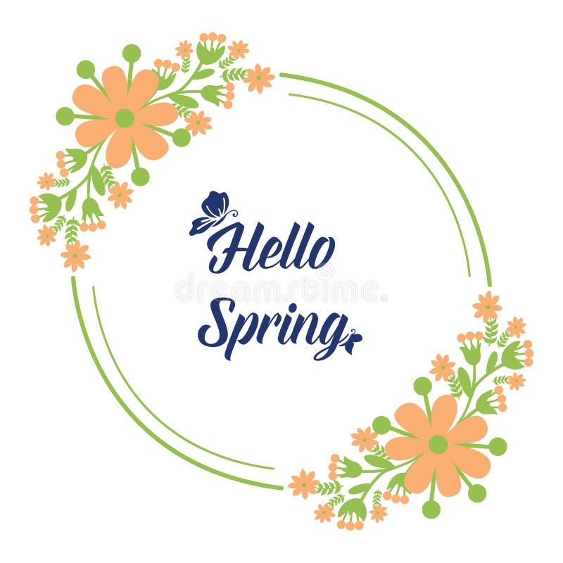 Poster Wallpapers Design for Hello Spring, with Antique Leaf and Flower ...