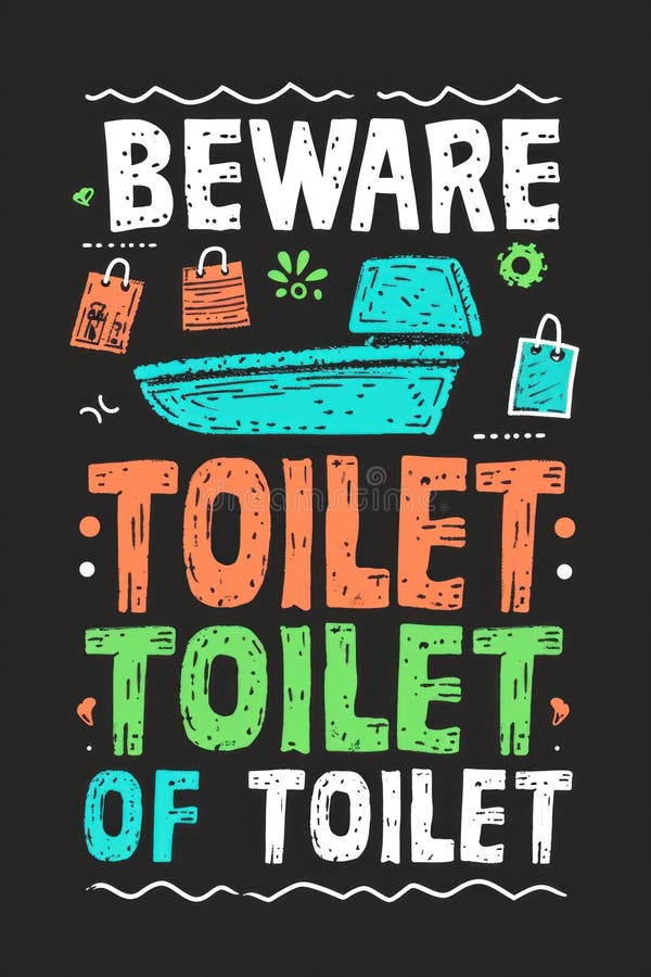A Poster with the Words Beware of Toilet Paper and a Drawing, AI Stock ...
