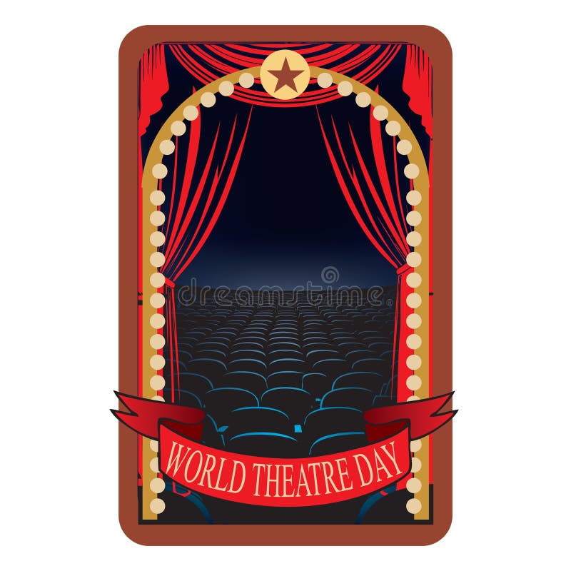 Poster for World Theatre Day Stock Illustration - Illustration of ...