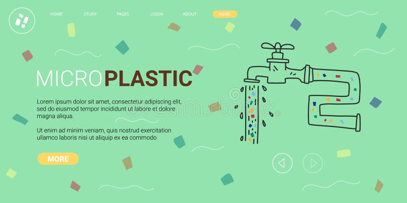 Micro Plastic Pollution Concept. Microplastic in Water. Vector ...
