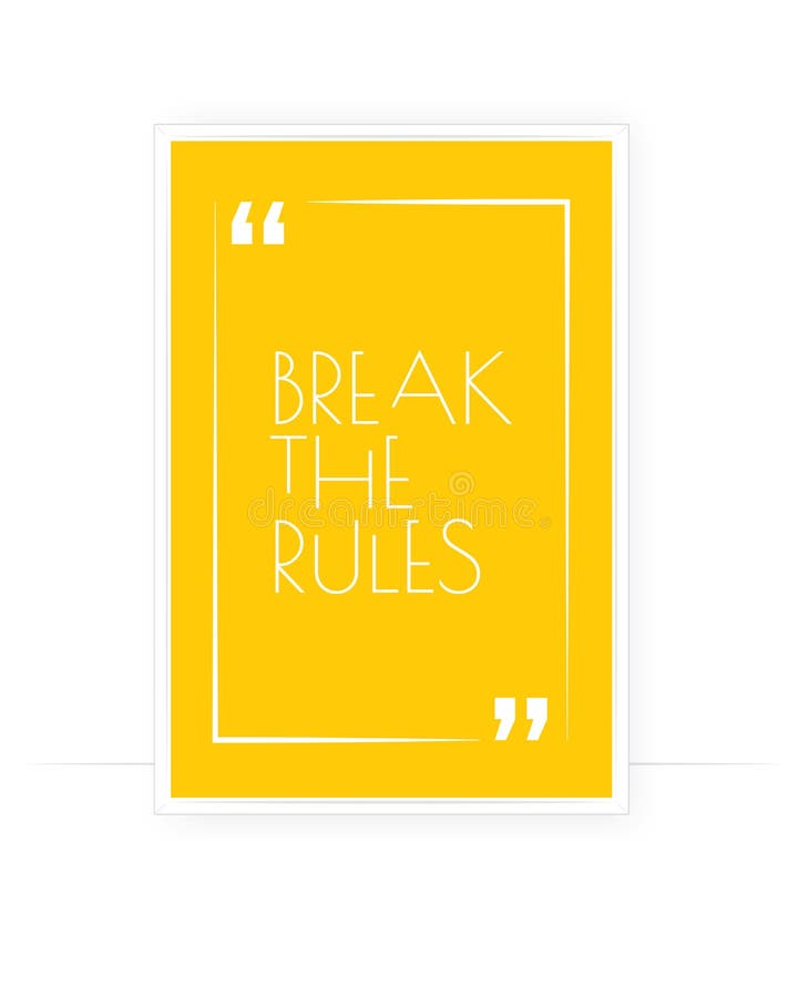 Break the Rules, Vector. Wording, Lettering. Scandinavian Art Design ...