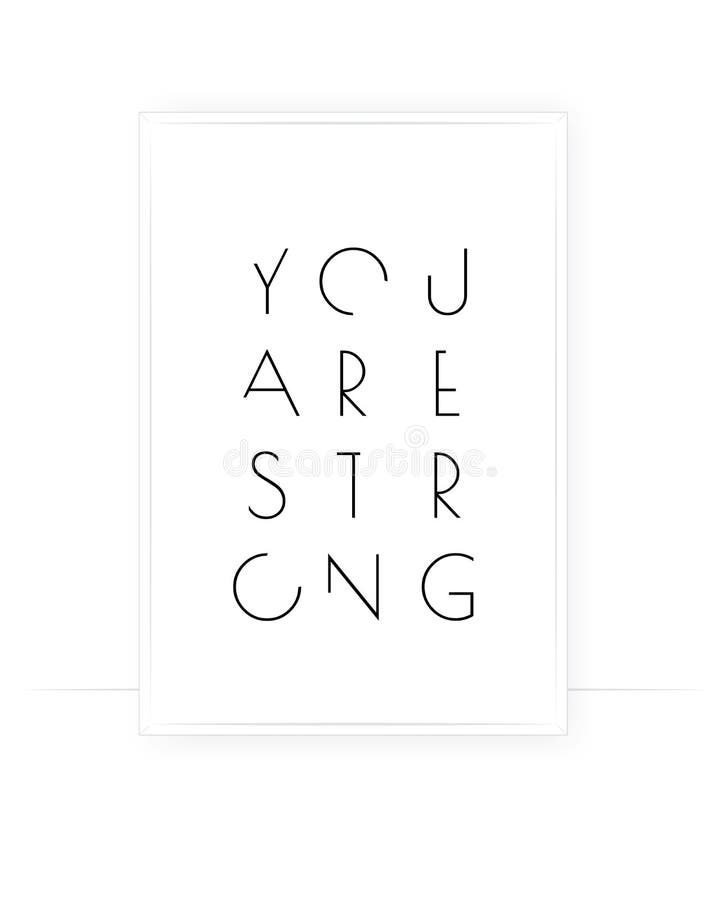 You are Strong, Vector. Positive Thought, Affirmation. Motivational ...