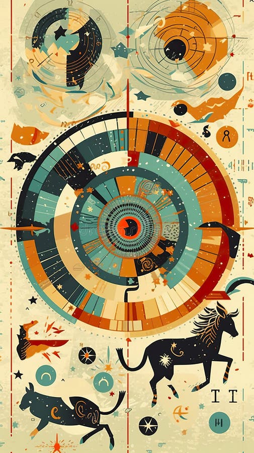 A Poster with Zodiac Signs and Animals on it. Generative AI Image ...