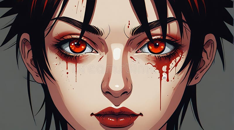 A Poster for a Zombie with Blood on the Face Stock Illustration ...