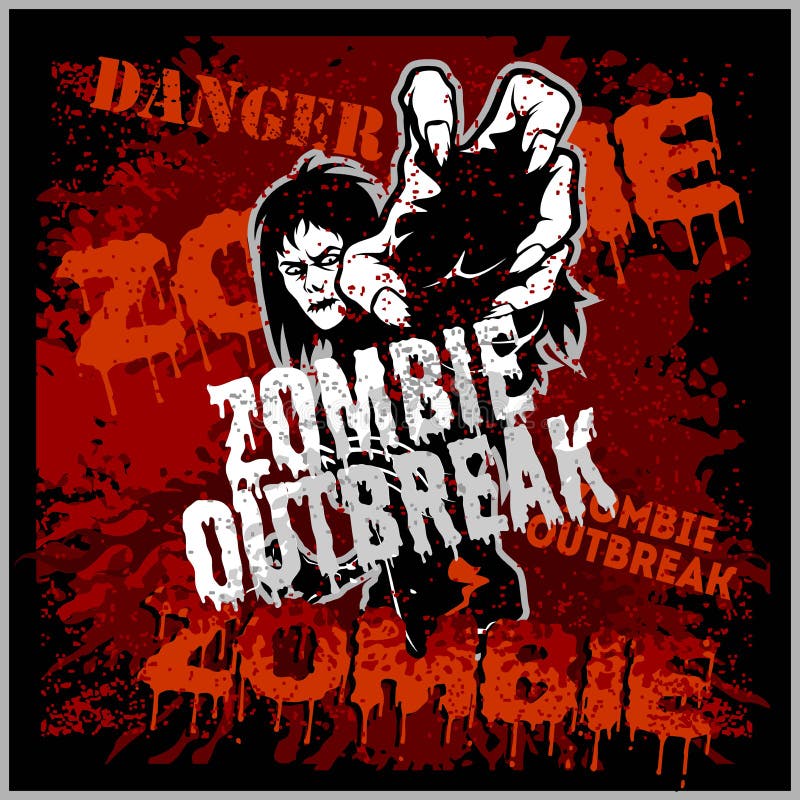 Poster Zombie Outbreak. Sign Board with Zombie Stock Vector ...