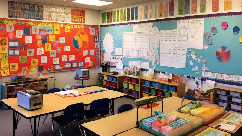 Posters classroom wall stock illustration. Illustration of subjects ...