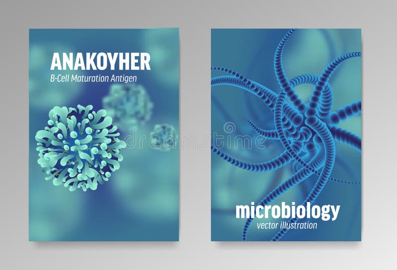 Posters about Microbiology and Viruses. 3d Microscopic Stock Vector ...