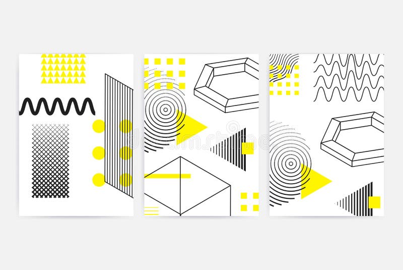 Posters Set with Bright Bold Geometric Elements Stock Vector ...