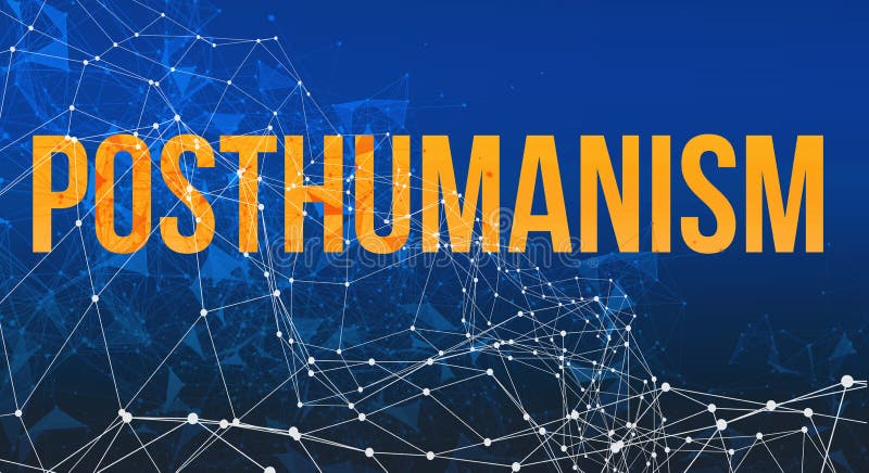 Posthumanism Theme with Abstract Network Lines Stock Illustration ...