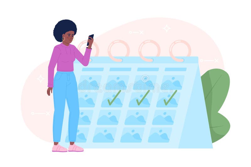 Posting Consistency Flat Concept Vector Spot Illustration Stock Vector ...