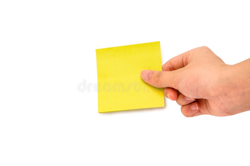 Posting a sticky note stock photo. Image of isolated - 38722284