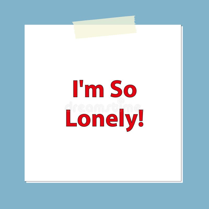 I M so Lonely Post it on Blue Stock Illustration - Illustration of ...