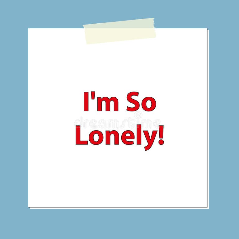 I M so Lonely Post it on Blue Stock Illustration - Illustration of ...