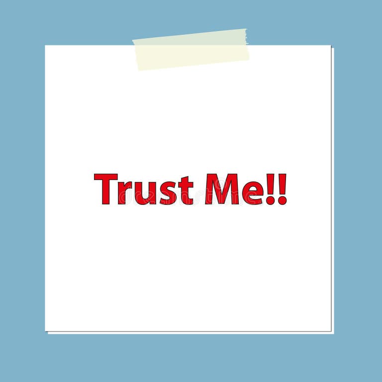 Trust me post it on blue stock illustration. Illustration of ...