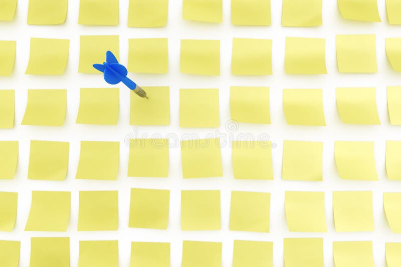 Postit Notes with Dart Arrow Stock Illustration - Illustration of note ...