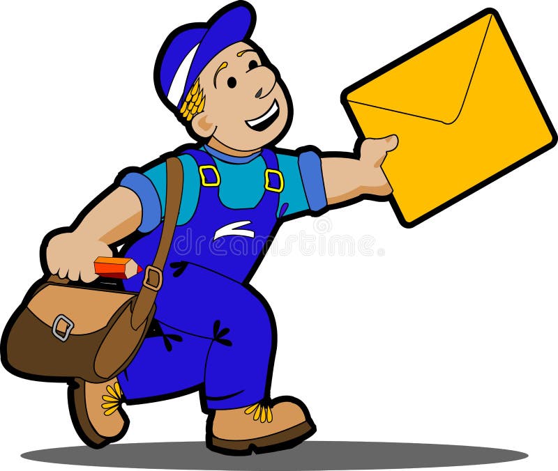 Postman. stock vector. Illustration of boxes, happiness - 16841593