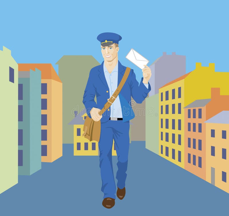 Post-man stock vector. Illustration of global, mailman - 3865039