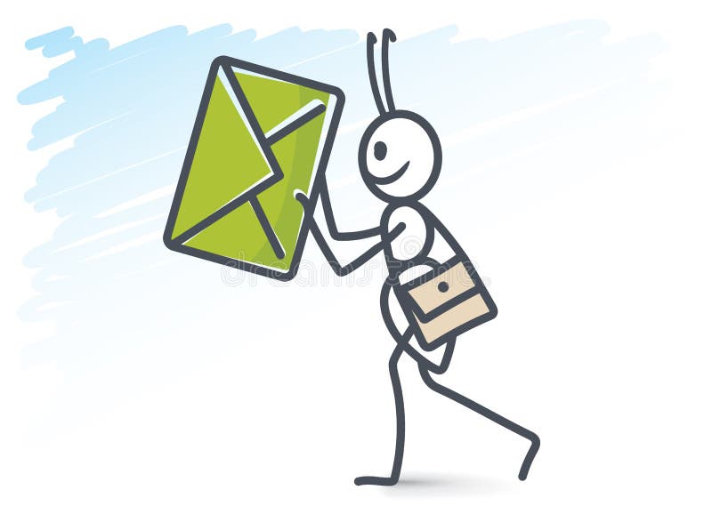 Green postman stock illustration. Illustration of cartoon - 17717934