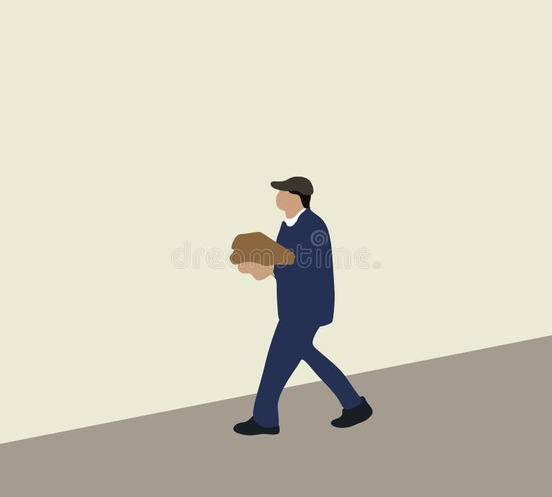 Postman in Blue Uniform of Post Office Workers Delivering Mails To ...