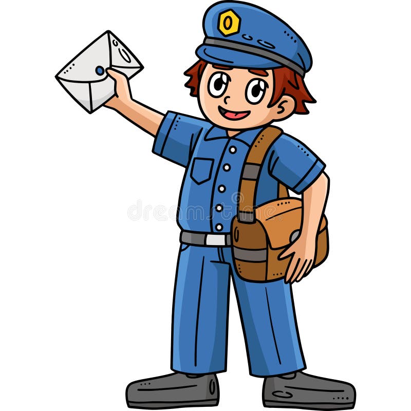 Postman Cartoon Colored Clipart Illustration Stock Vector ...