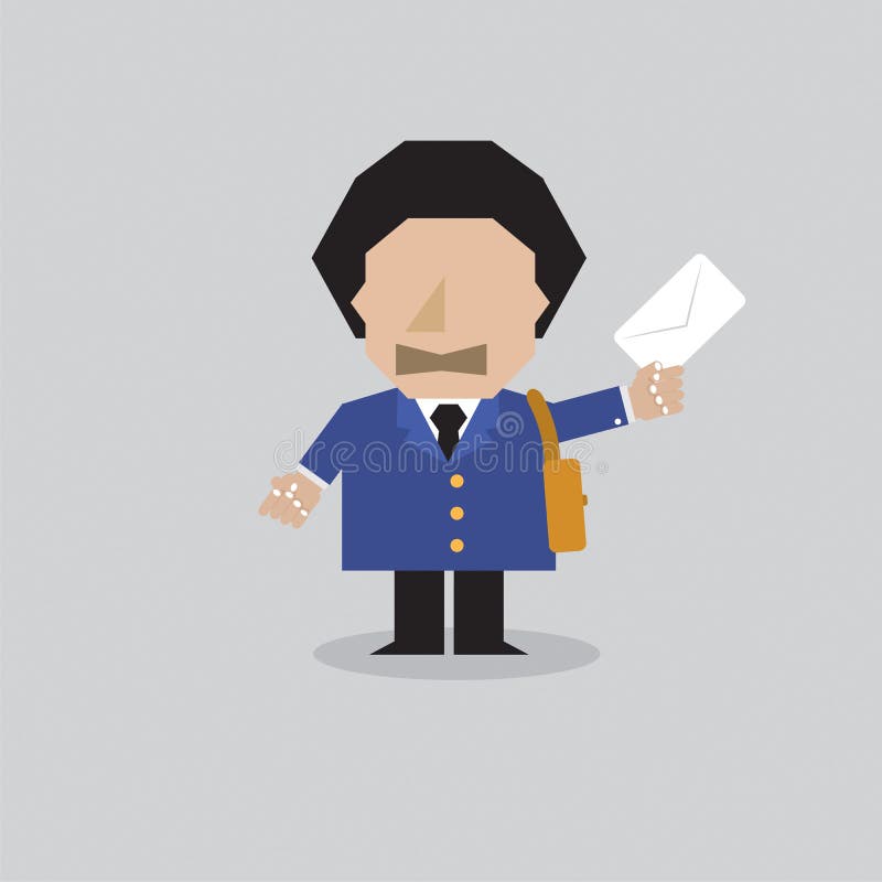 PostMan Character. stock vector. Illustration of profession - 60473514