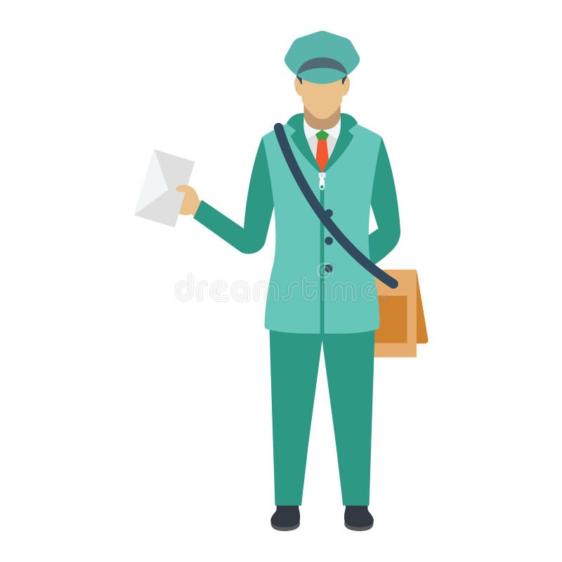 Postman Icons Set Isometric Style Stock Vector Illustration Of