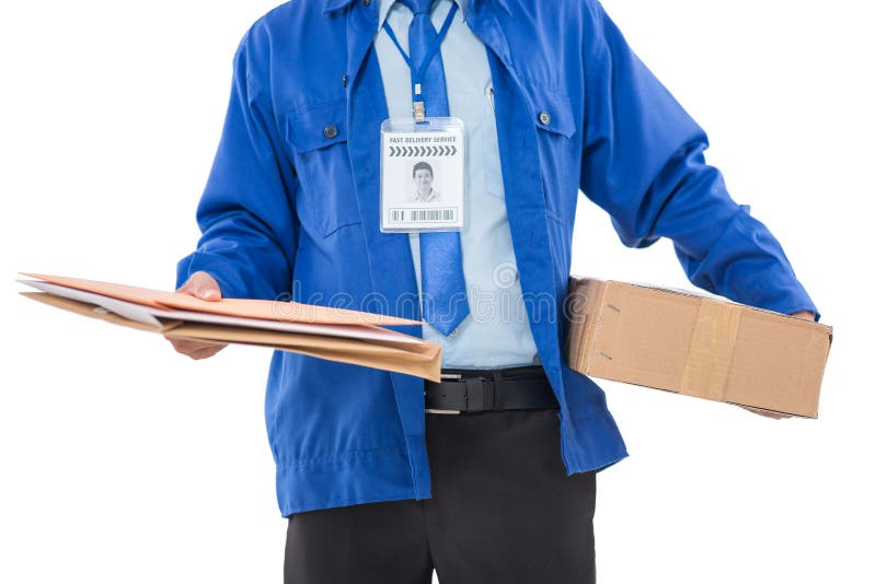 Postman stock photo. Image of cardboard, cropped, package - 58241074
