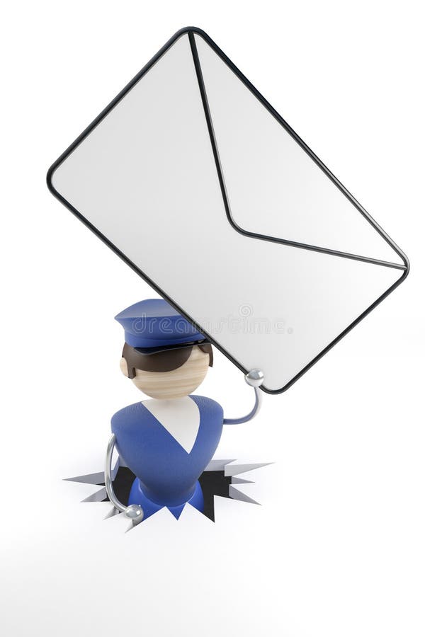 Postman Delivering Mail by Motorcycle Stock Vector - Illustration of ...